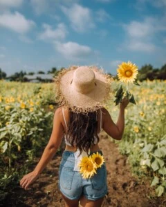 47 Creative Sunflower Photoshoot Ideas